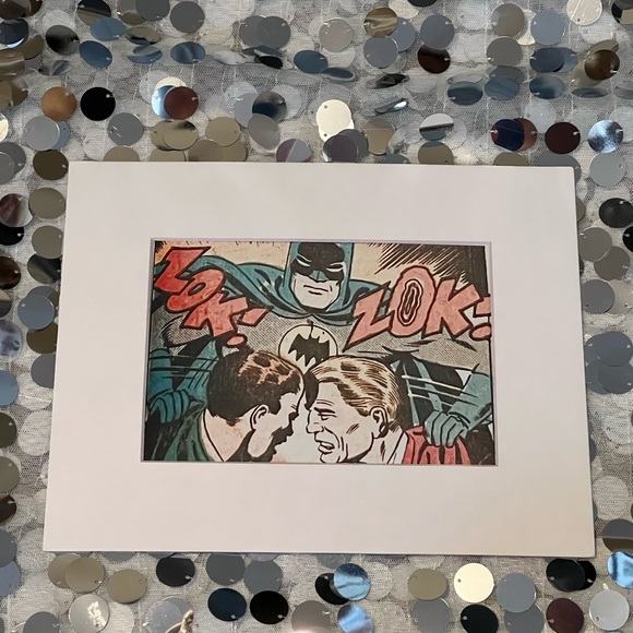 unbranded | Wall Decor | Batman Comic Art Matted Pop Zok Bam Pow Fight ...